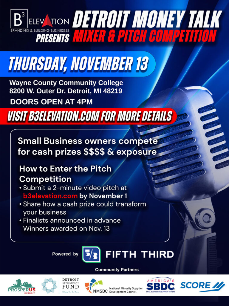 Detroit Money Talk, Pitch Competition - B3 Elevation